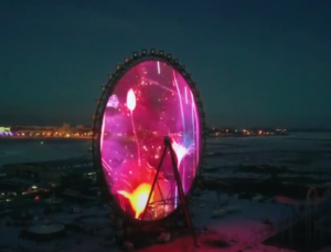 How does the world's first Ferris wheel display achieve the rotation of ...